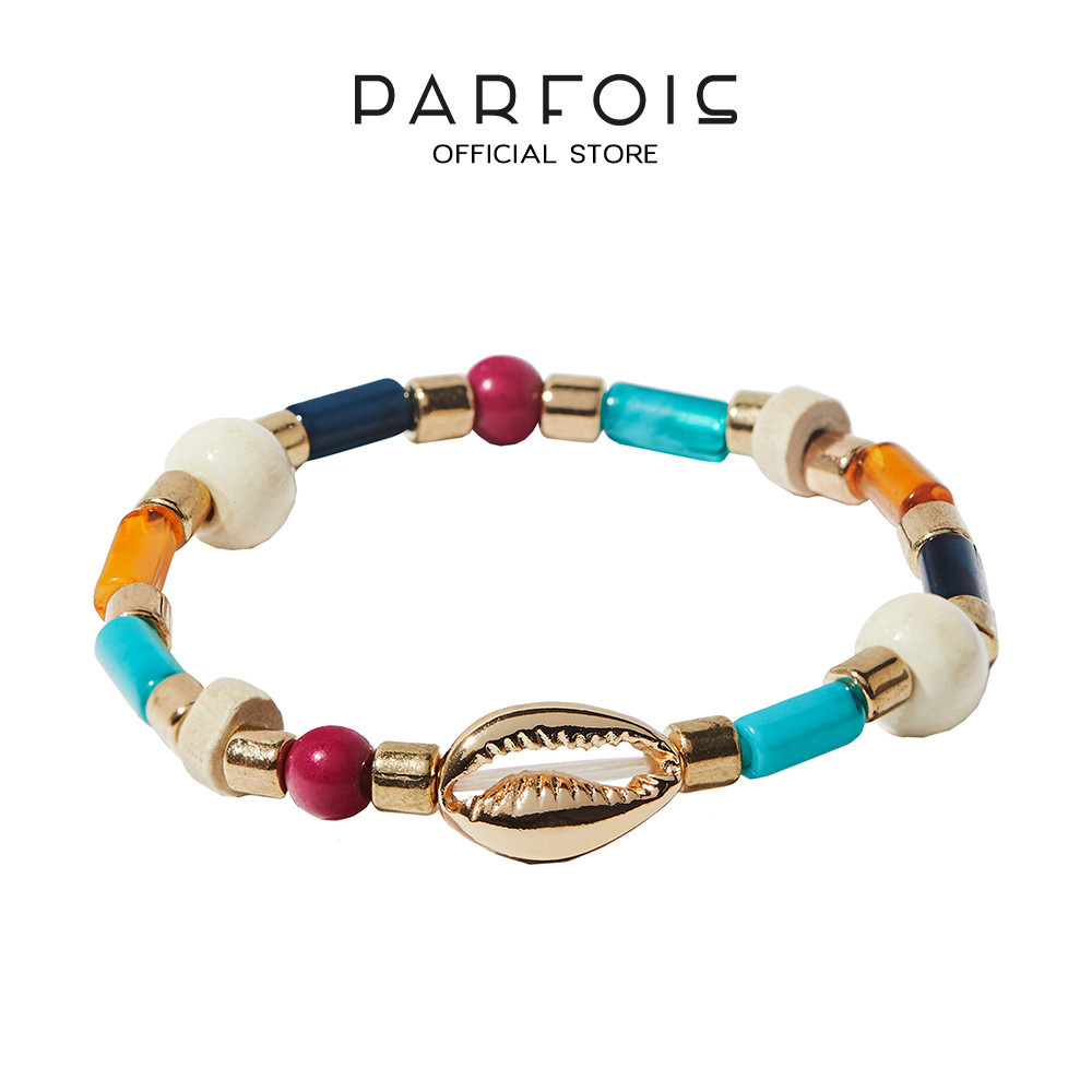 Parfois Elastic Fashion Bracelet with Wood and Resin Accessories for ...