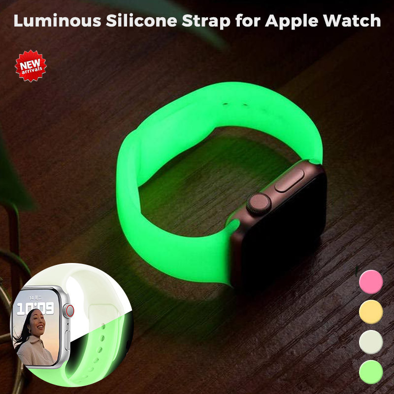Luminous Silicone Strap Sport Loop Band for Apple Watch Ultra ultra2 ...