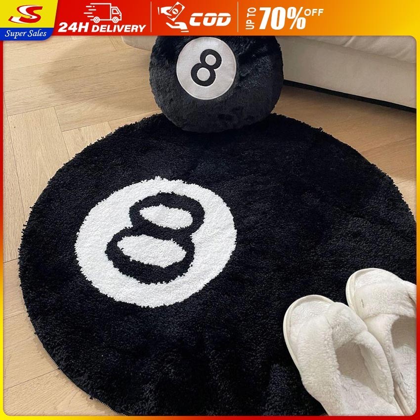 【SuperSales】60/80cm Black No.8 Pattern Door Mat Skin Friendly Anti-slip ...