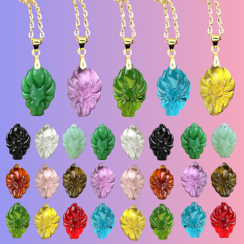 HOT 13 Styles Crystal Nine-Tailed Fox Necklace Gold Silver Chain ...