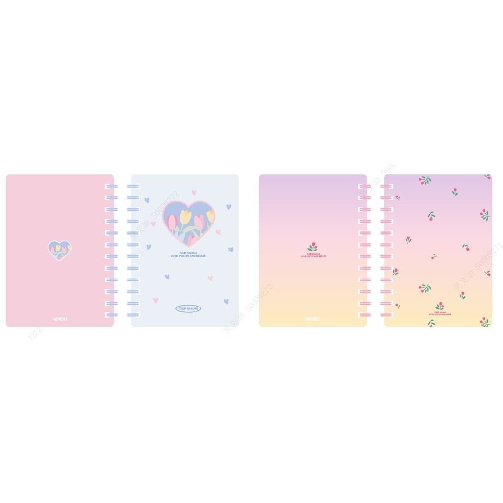 MINISO Tulip Garden Collection A5 Wire-bound Book (64 Sheets) (2 ...