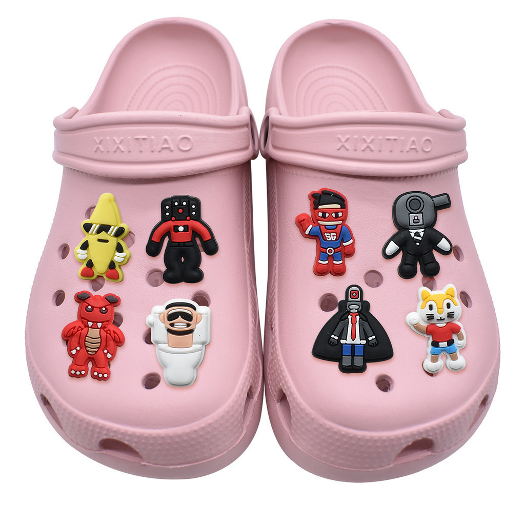 Cute Skibidi Toilet Crocs Jibitz TV Man Jibits Charm Monitor Shoe ...