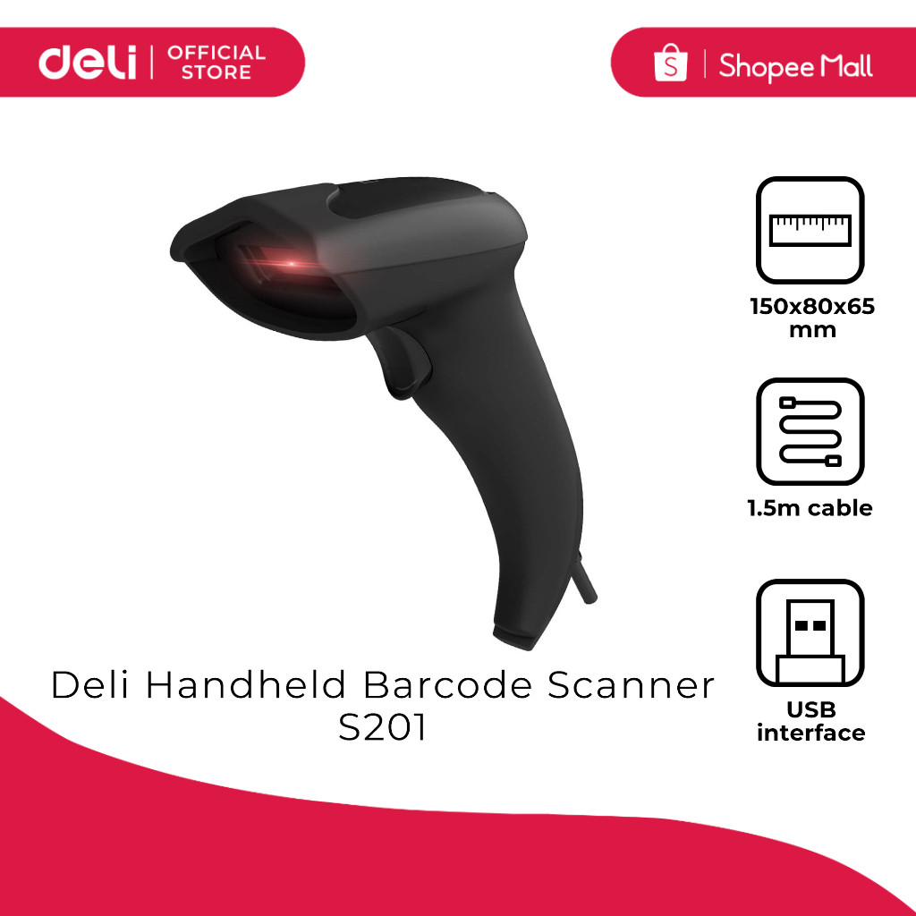 Deli S201 Handheld Barcode Scanner | Shopee Philippines