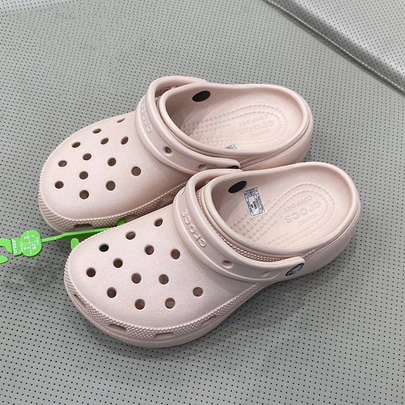 cross platform clog Pink Thick-Soled Hole Shoes Soft Anti-Slip Beach ...