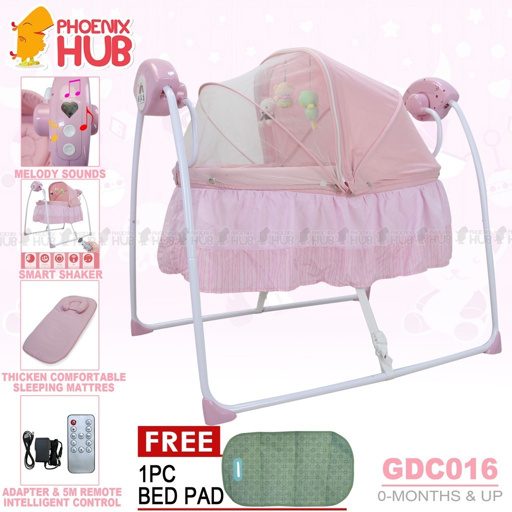 Mom Nest GDC016 Electric Cradle Crib Baby Shaker Multi-Function Baby ...