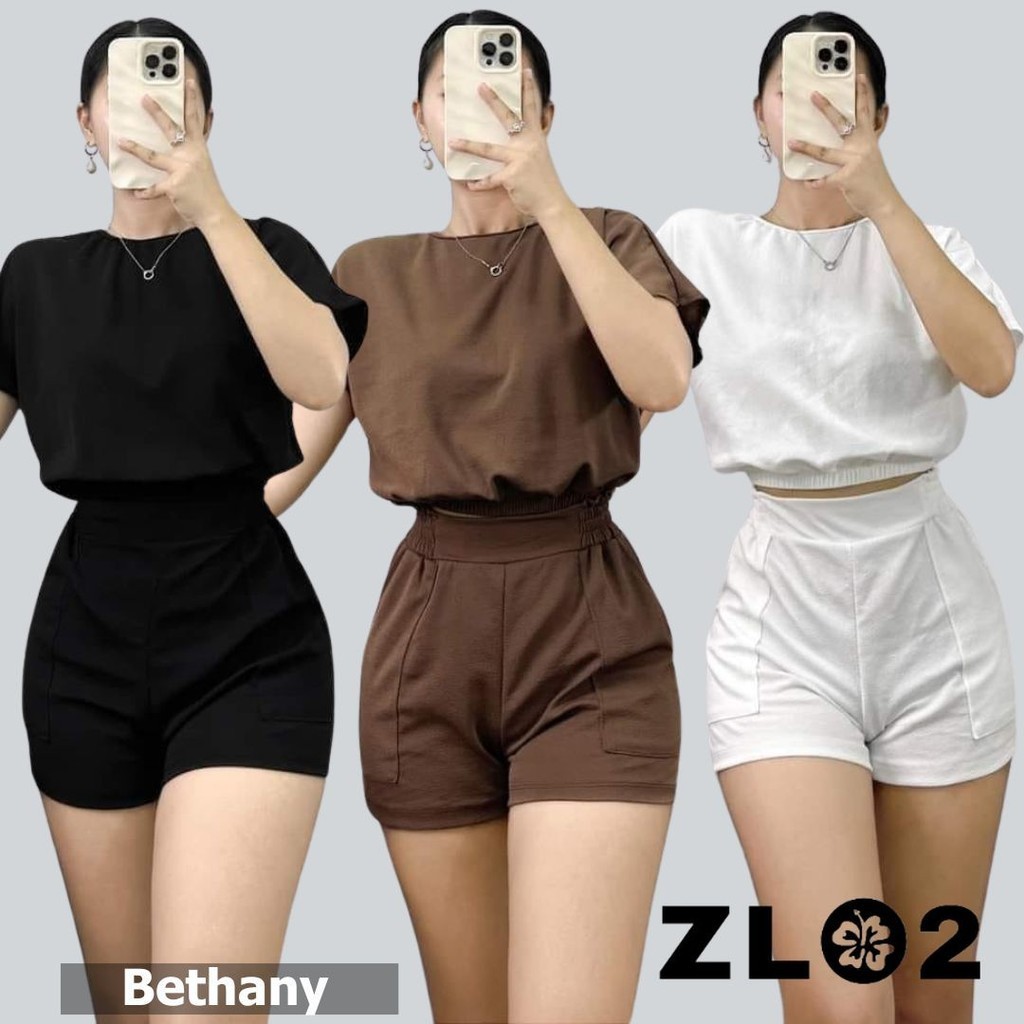 ZLO2 Terno Hanging Garterized Top and Pocket Shorts Coordinates Set ...