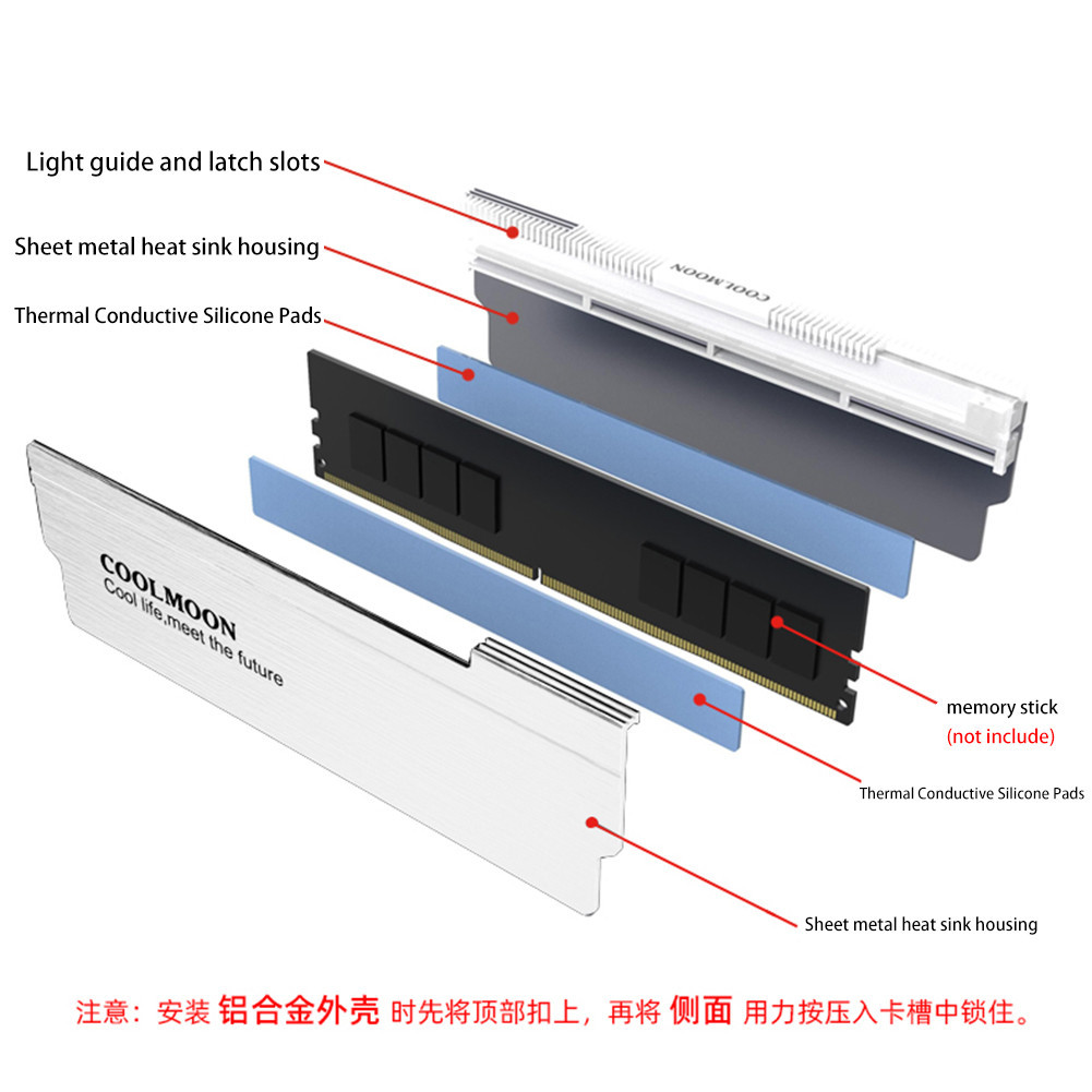 【Lucky】5V-3PIN ARGB RAM Heatsink DDR4 DDR3 Memory Heat Sink for Desktop Computer | Shopee ...