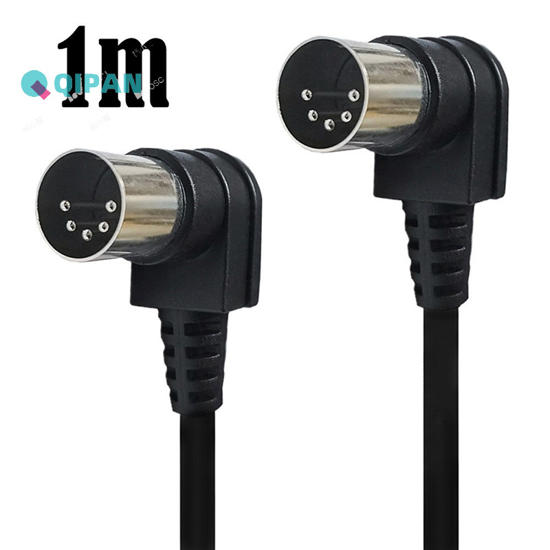 [QIPAN] Double 90 Degree Right Angle MIDI 5 PIN Male To MIDI 5Pin DIN ...