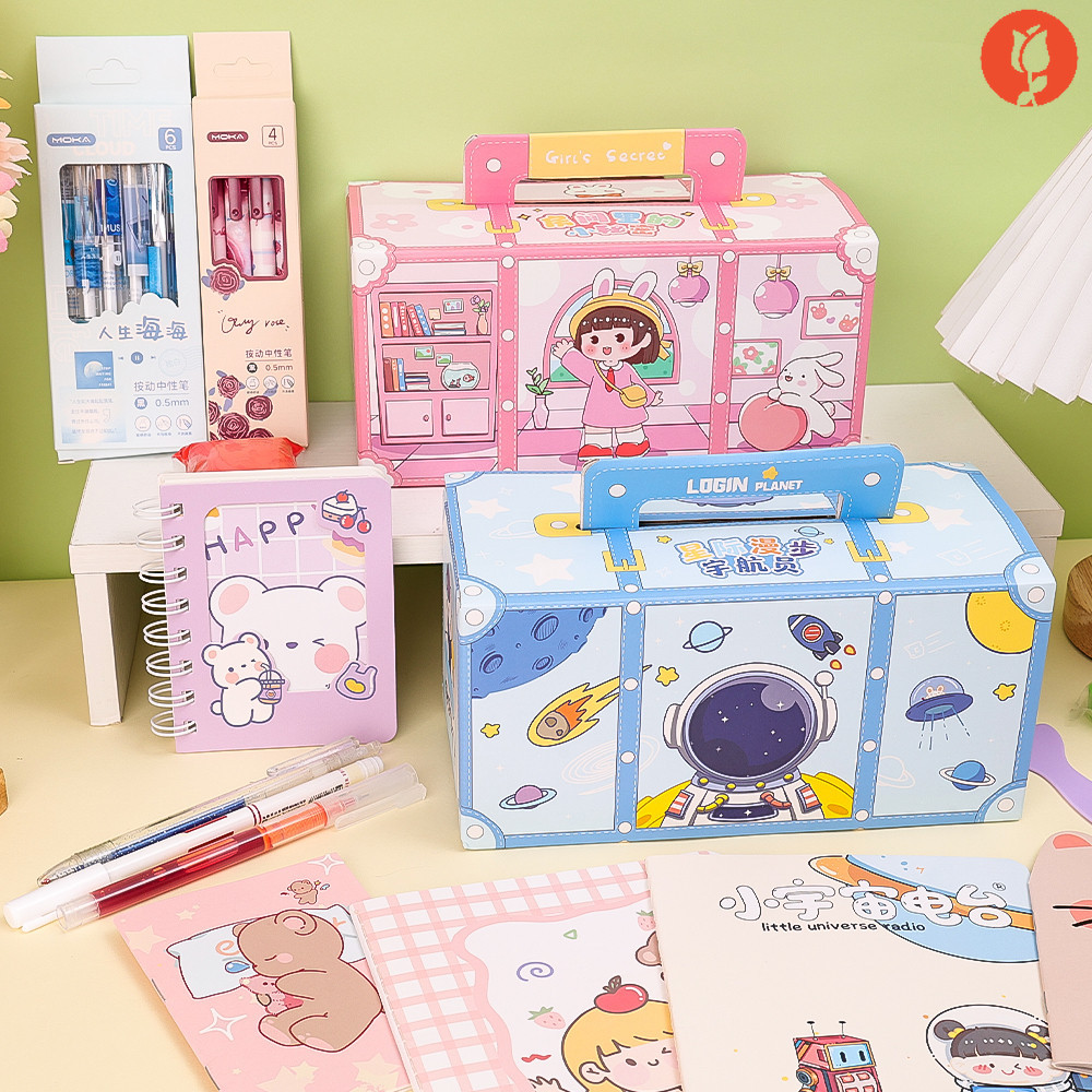 Cartoon Girl Handheld Pencil Box Stationery Box - Portable High ...