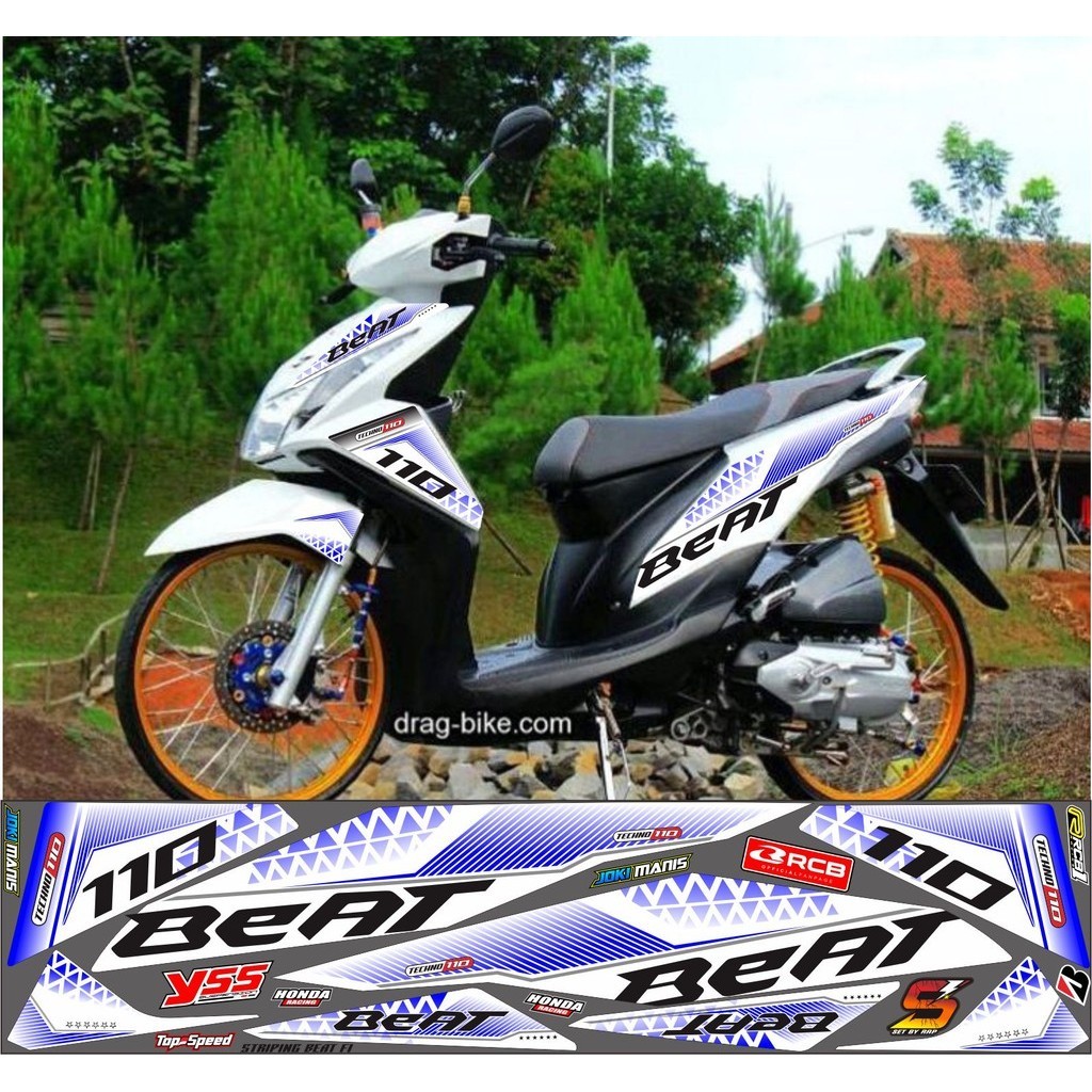 Honda BEAT FI 2012 2015 Motorcycle BODY Pole Sticker Variations SIMPLE ...