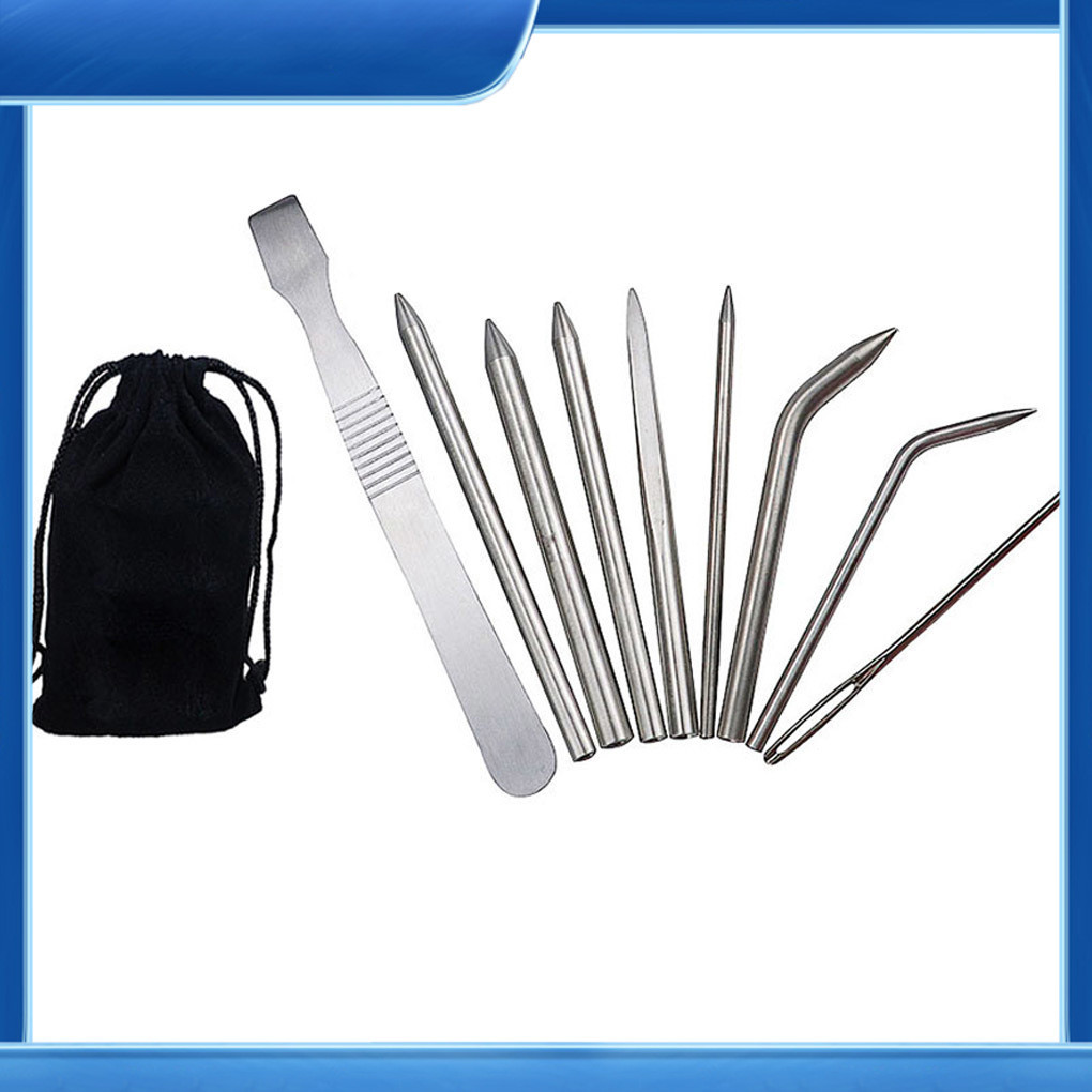 1/2/3 9pcsParacord Stitching Set Stainless Umbrella Rope Steel Laces ...