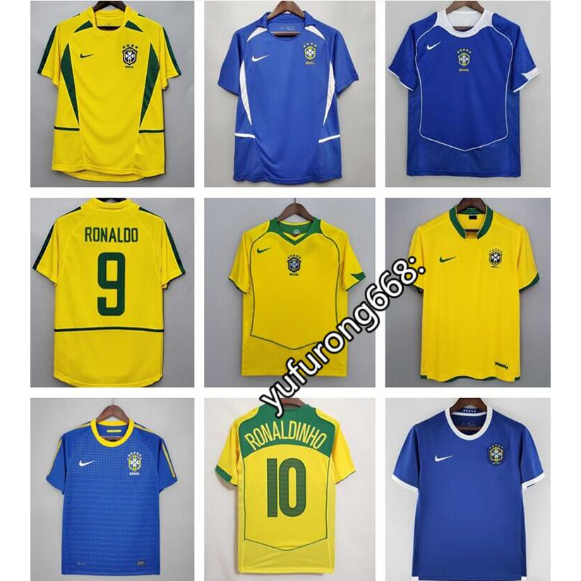 2002 Brazil Football Home Away Retro Soccer Jersey 2004 Brasil Home ...