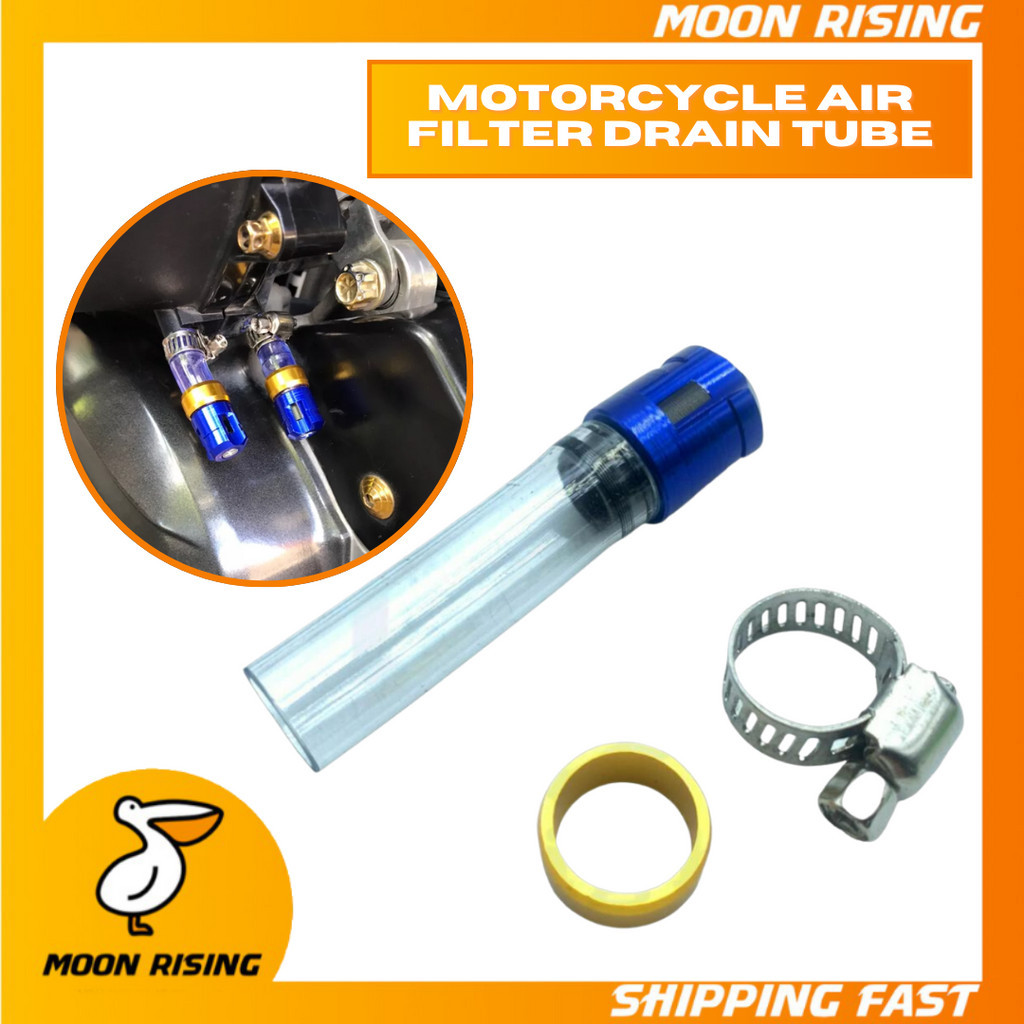 UNIVERSAL 1PC MOTORCYCLE AIR FILTER DRAIN TUBE ALLOY HEAD [MOONRISING ...