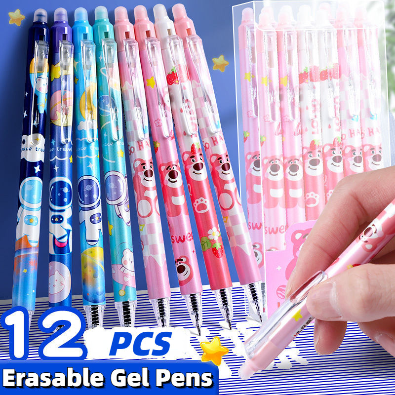Erasable Gel Pens Erase Pens 0.5mm Fine Point Refillable Ball Pen Gel ...