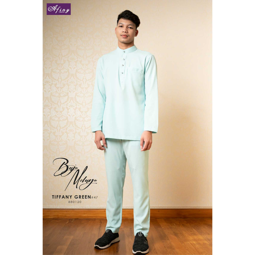 BAJU MELAYU SLIM FIT EXCLUSIVE CEKAK MUSANG BAJU RAYA 2024 BABY BLUE ...