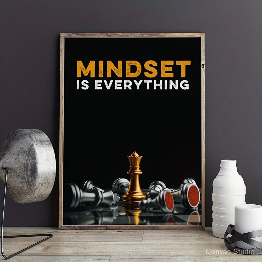 1pc Chess Canvas Print, Mindset Is Everything Wall Art, Chess Picture ...