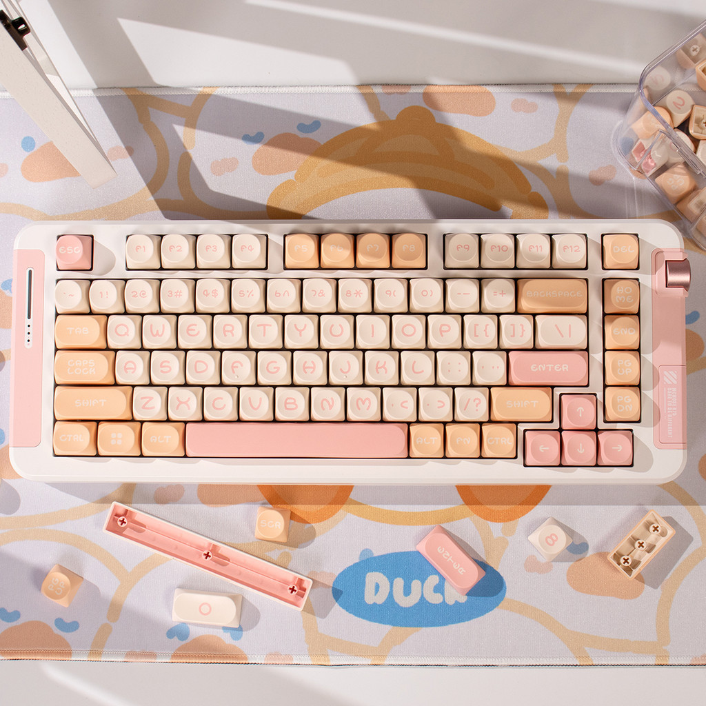 130 Keys Peach Pink keycaps PBT MOA profile keycap set For mx switch ...