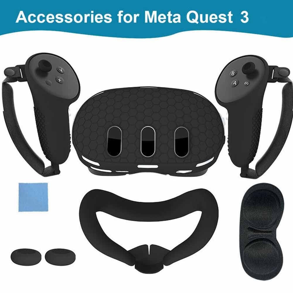 For Meta Quest 3 VR Controller Face Cover Silicone Case Eye mask ...