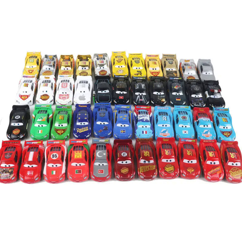 39 pieces Disney Pixar Cars Lightning 1:55 McQueen various flags ...