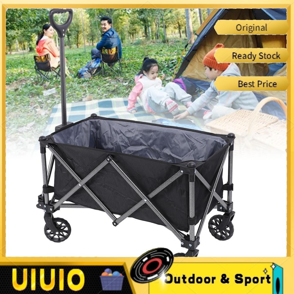 Uiuio Utility Grocery Wagon Outdoor Cart 100L Polyester Steel Folding ...