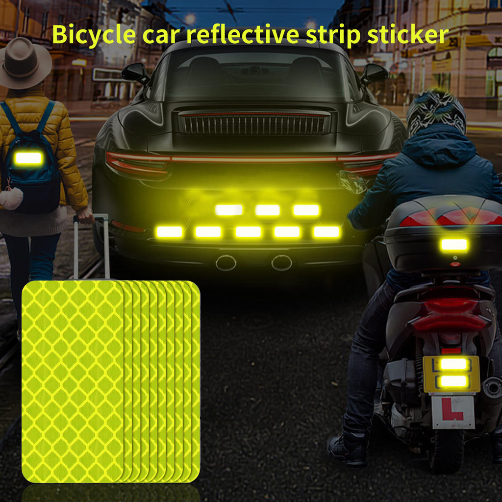 VCF 10Pcs Rectangle Shape Reflective Decals Decorative Creative ...