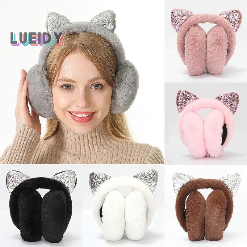 [Lueidy] Cartoon Glitter Sequin Cat Ears Ear Earmuffs Headphones Ear ...