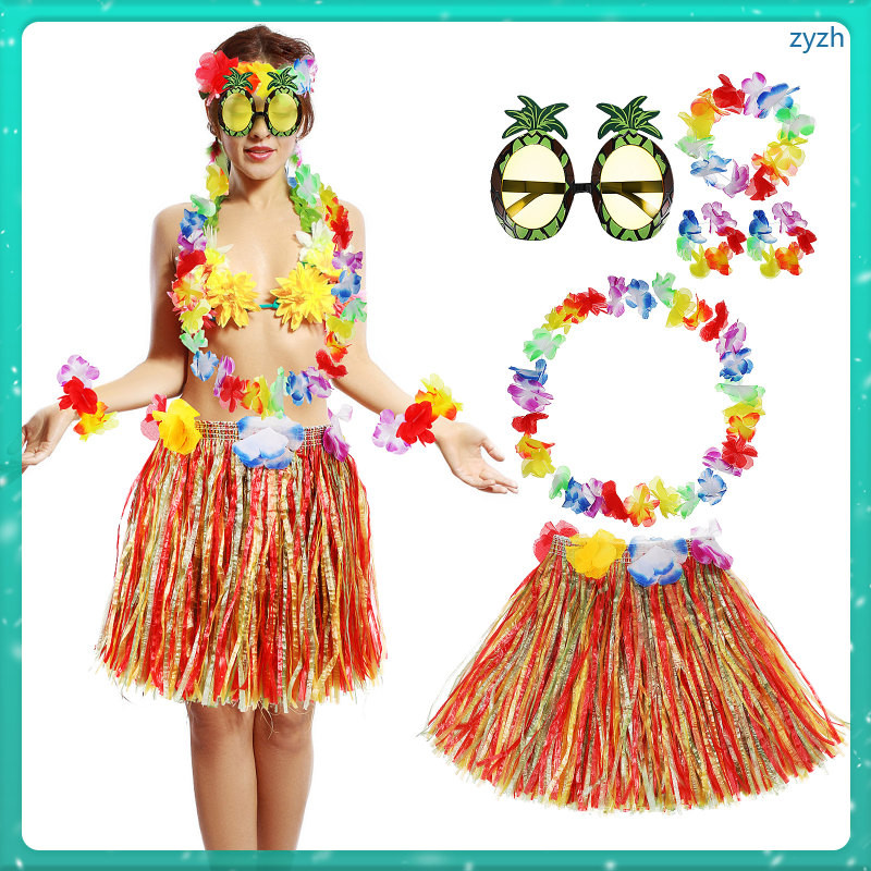 Luau Party Toy Hawaiian Hula Suit for Figurines Outfits Skirt Photo ...