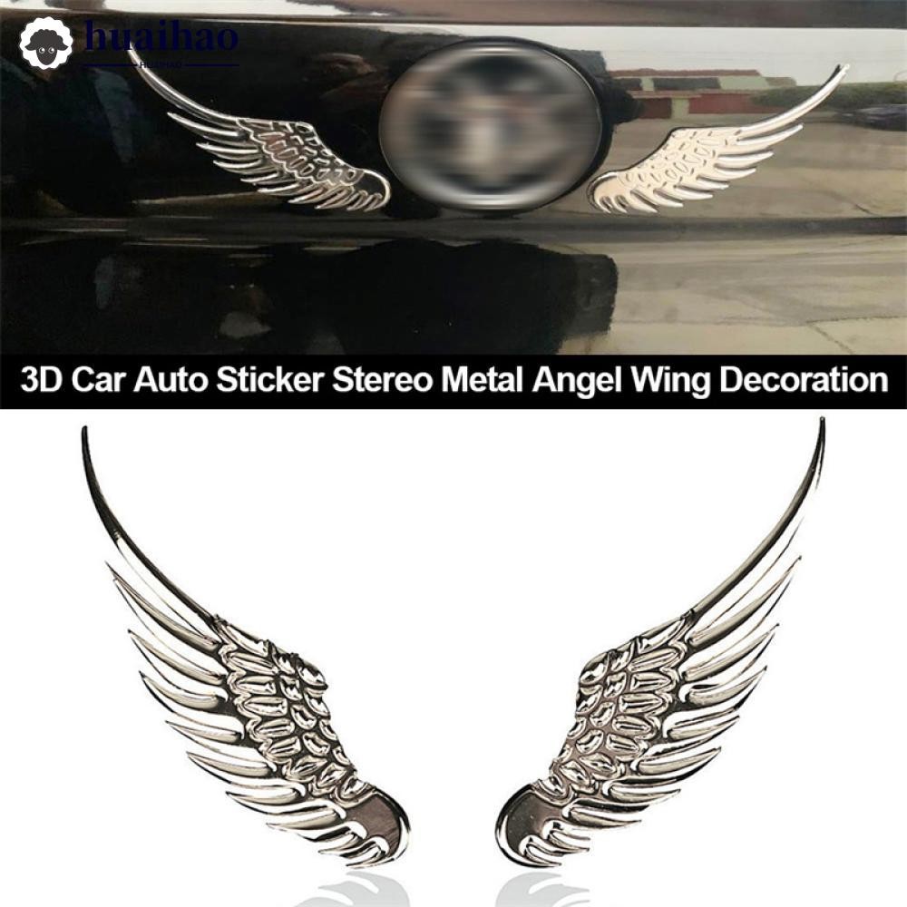 HUAIHAO 2Pcs/Set 3D Car Auto Sticker Stereo Metal Angel Wing Decoration ...