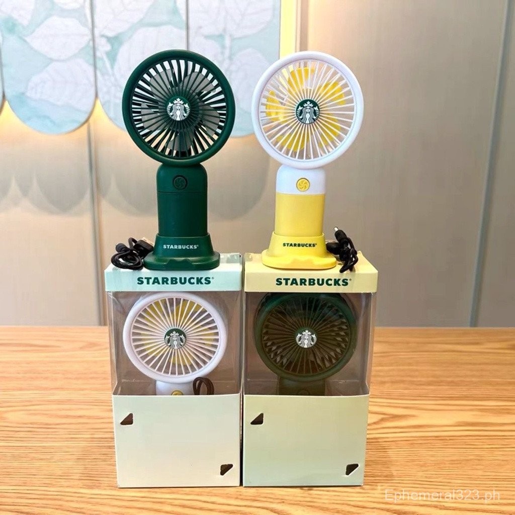 Starbucks Summer Mini Small Fan Handheld Desktop Stand Wireless ...