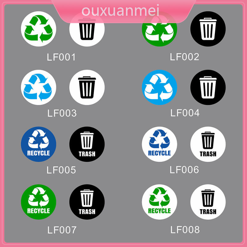 Garbage Cans Waterproof Stickers Sign Trash Logo Symbol Classification ...