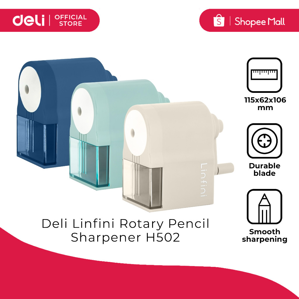 Deli H502 Linfini Rotary Pencil Sharpener | Shopee Philippines