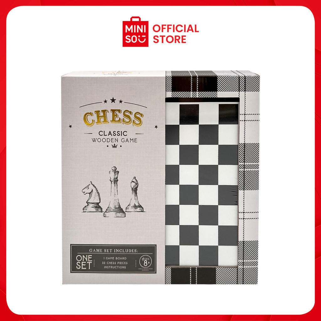 MINISO Wooden Chess 32 Playing Pieces | Shopee Philippines