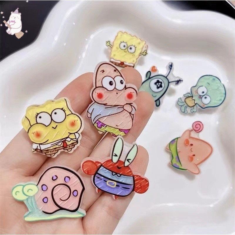 Cartoon SpongeBob Cute Hairpin Acrylic Duckbill Clip Student Bang Side ...