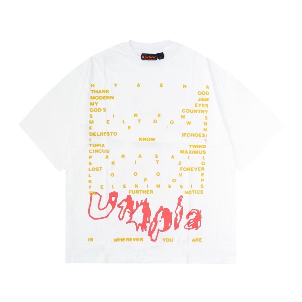KKONTENER TRAVIS SCOTT UTOPIA RELAXED FIT TSHIRT WHITE | Shopee Philippines
