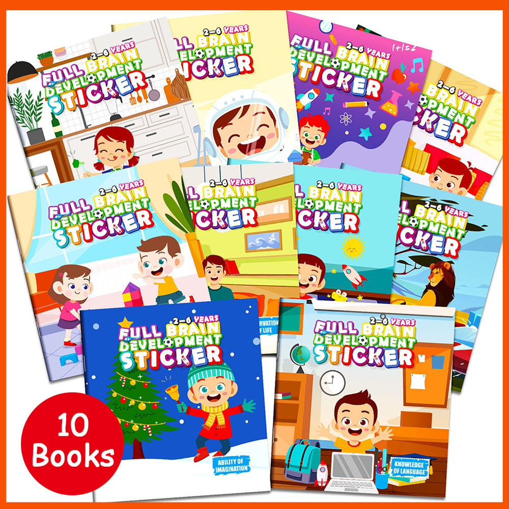 10 book Reusable Sticker Book for Kids, Educational Stickers Activity ...