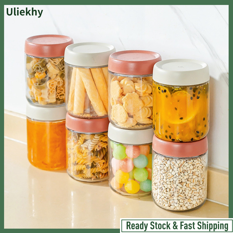 Uliekhy 500ml Glass Mason Jars for Overnight Oats Snack Bottles Biscuit ...