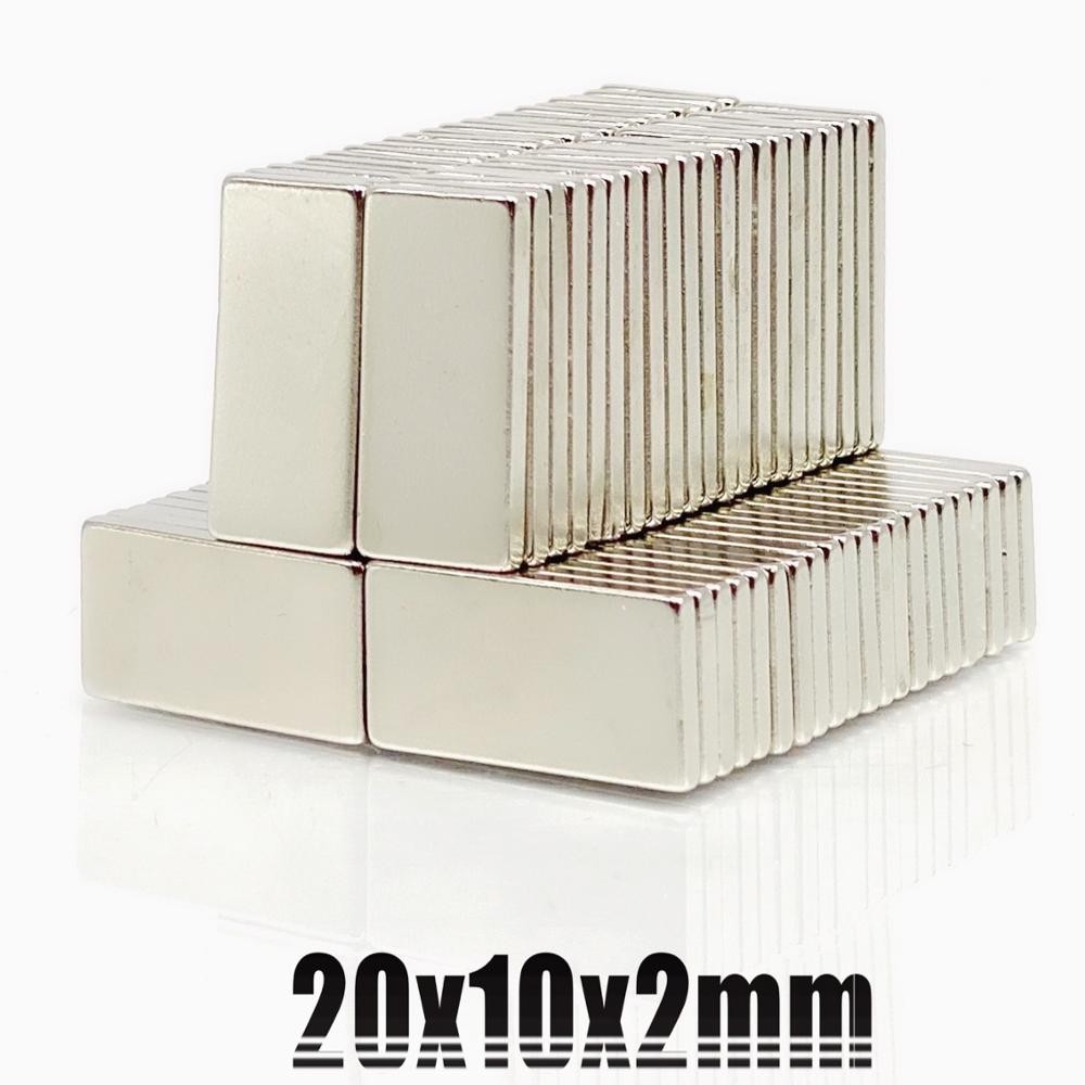 5/10Pcs 20x10x2 Neodymium Magnet 20mm x 10mm x 2 N35 NdFeB Block Super ...