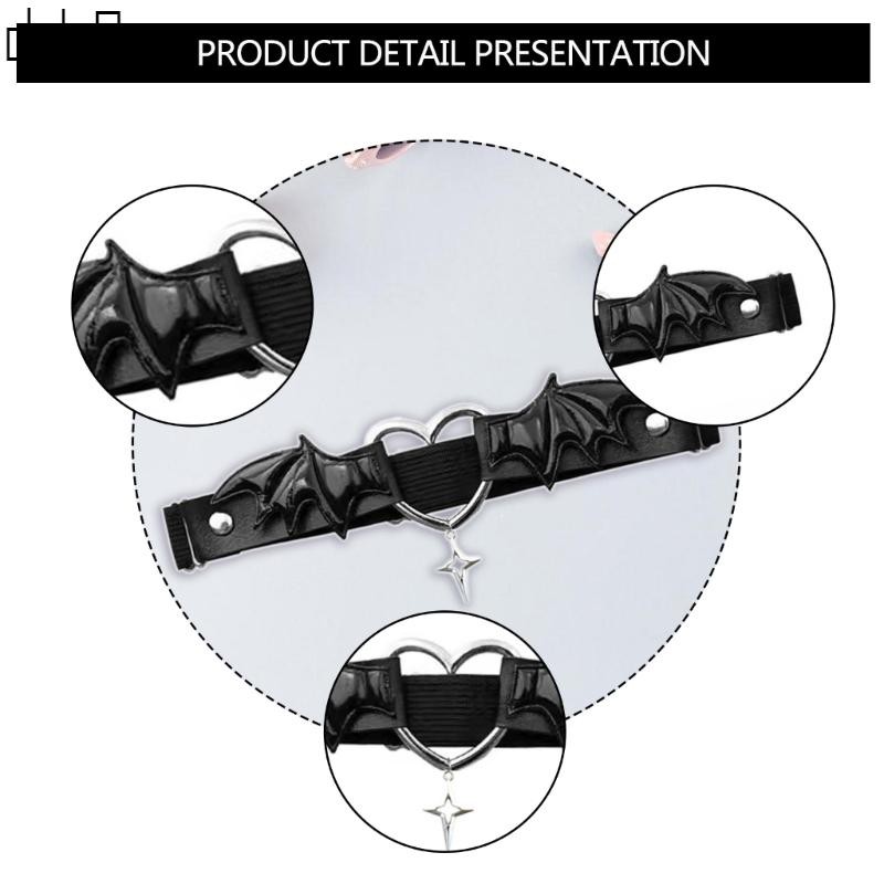 dal Cosplay Dark Harajuku Leg Garter with Heart Wing Star for ...