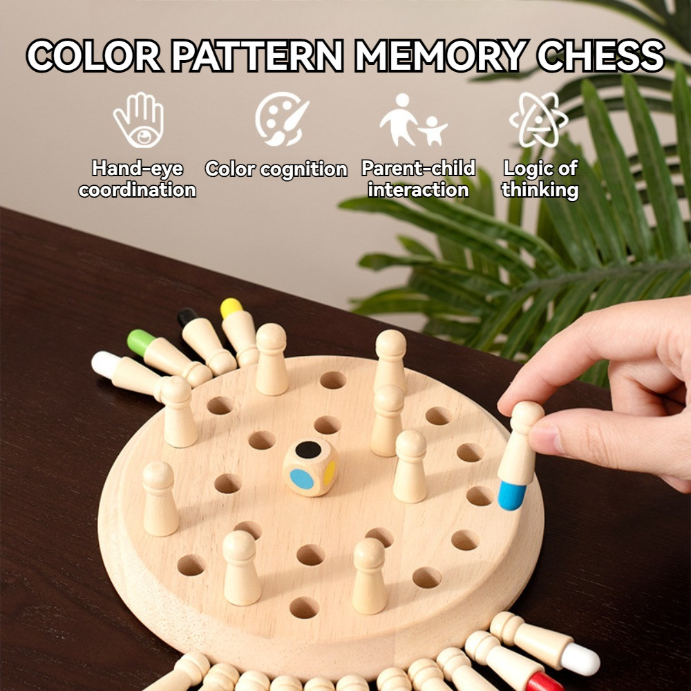 Wooden Memory Match Stick Chess Game Color Memory Chess Funny Block ...