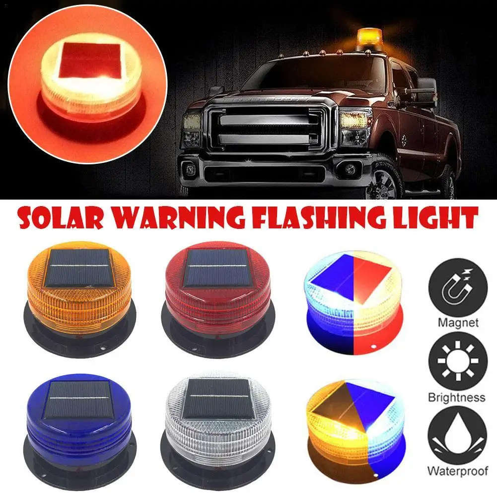1pcs Solar Warning Flash Led Construction Safety Road Warning Flash Car ...