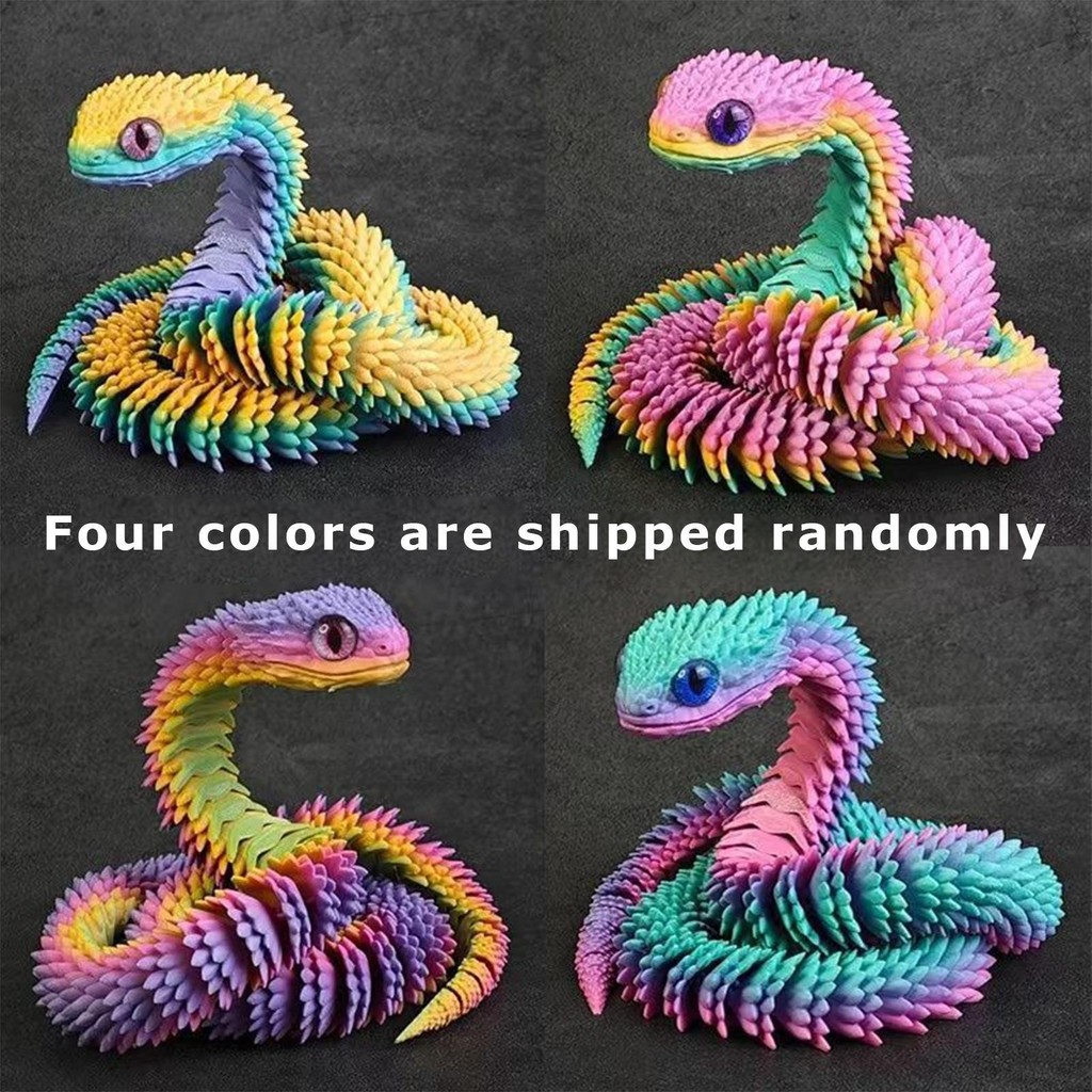 3D Printing Snake 3D Printed Ornament Funny Toy for Kids Simulated ...