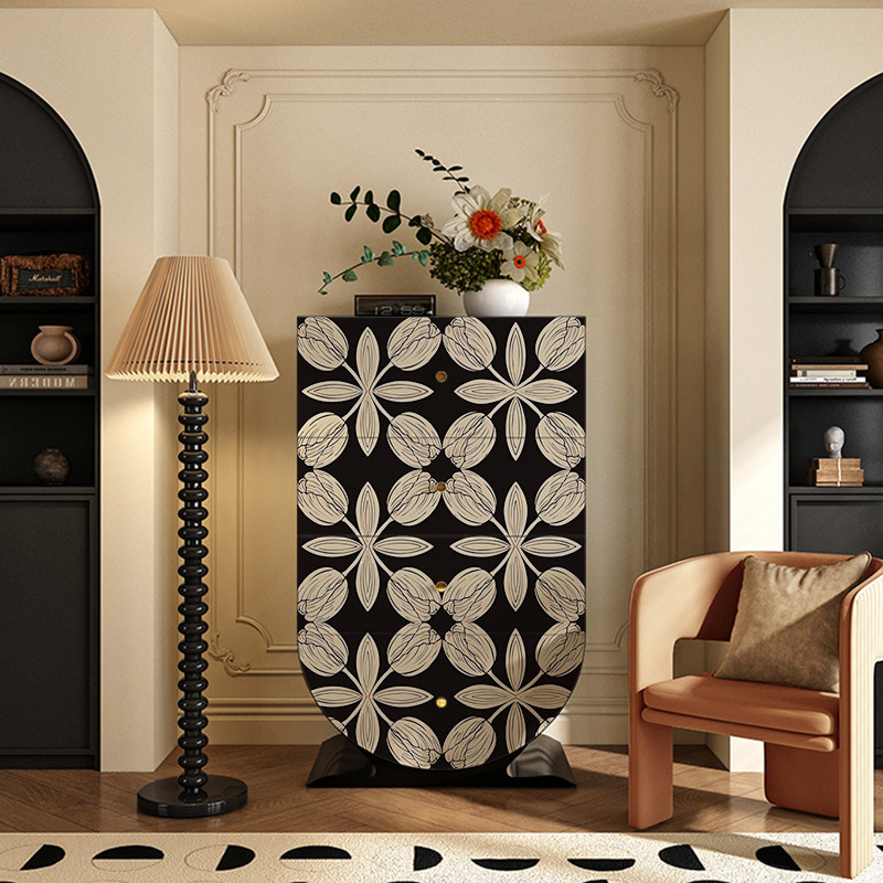 Modern Minimalist Solid Wood Four-Bucket Cabinet Hallway Wall Storage ...