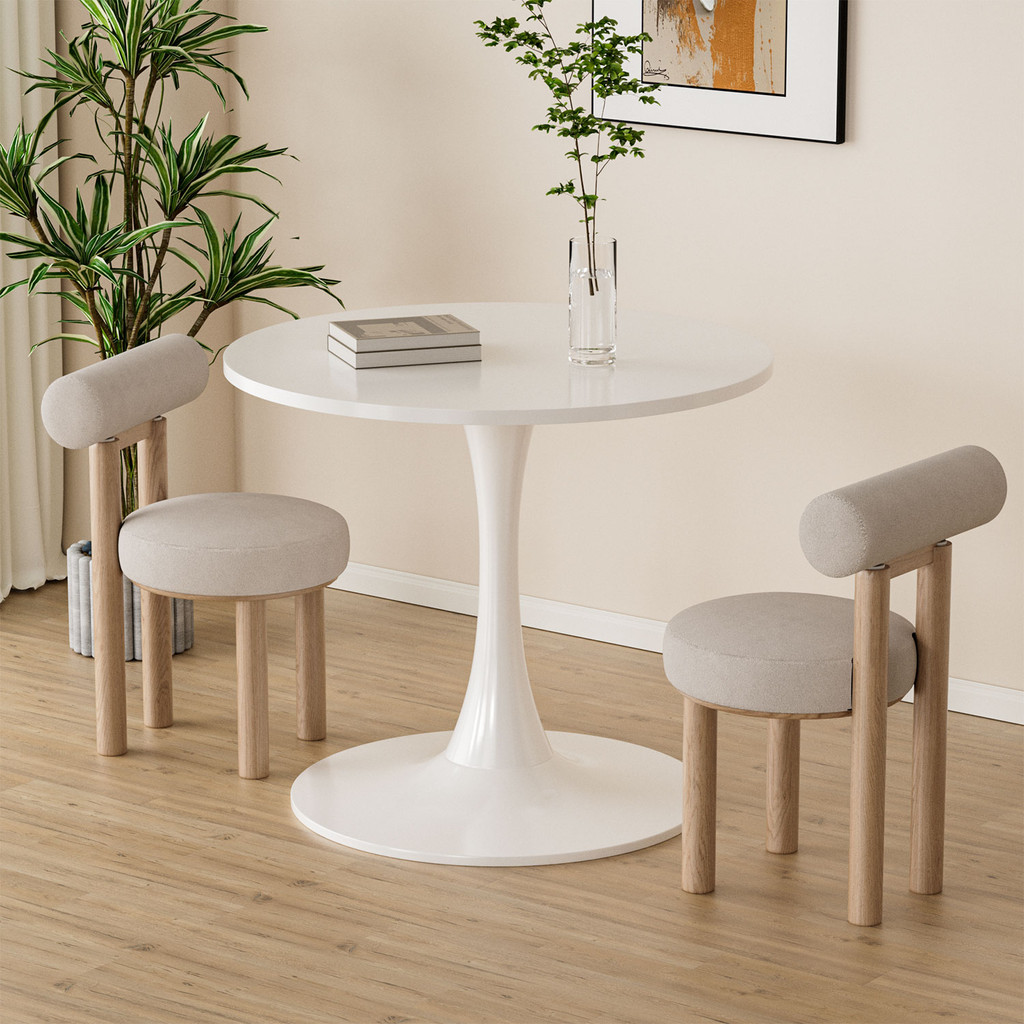 Round Table Simple Tulip White Leisure Meeting Table Coffee Milk Tea ...