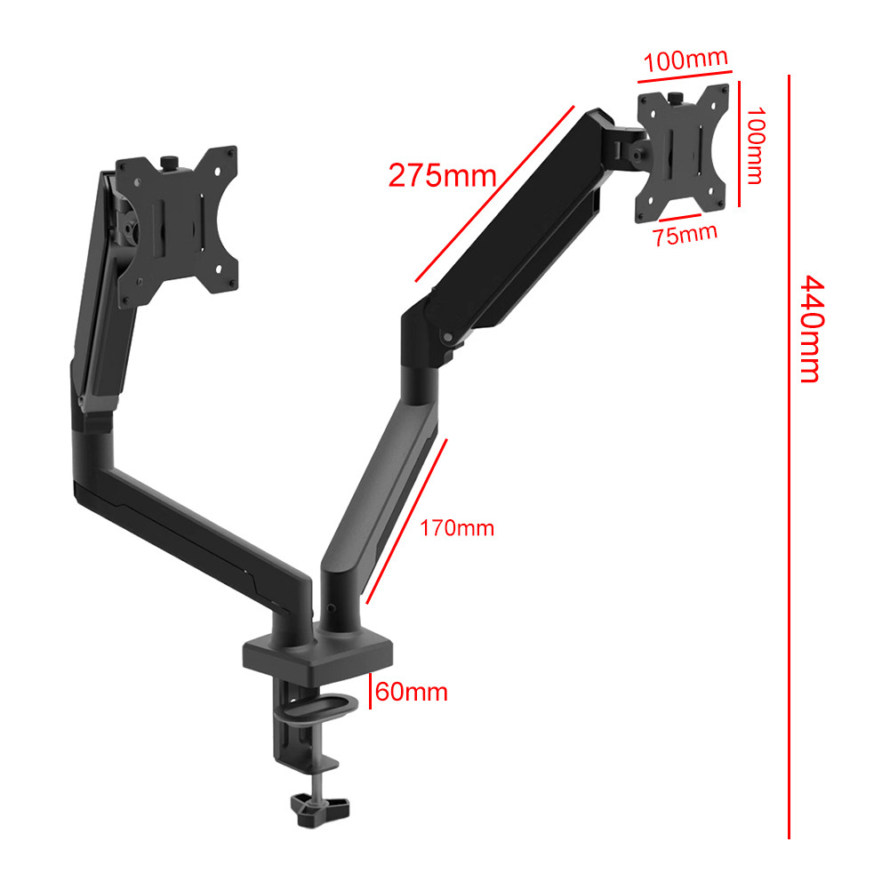 12-34in Dual Monitor Bracket Adjustable Expandable Dual Display Stand ...