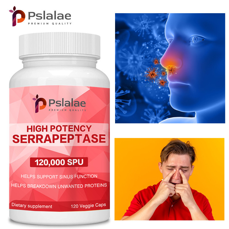 Pslalae HIGH POTENCY SERRAPEPTASE 120,000 SPU - 30/60/120 Vegetarian ...