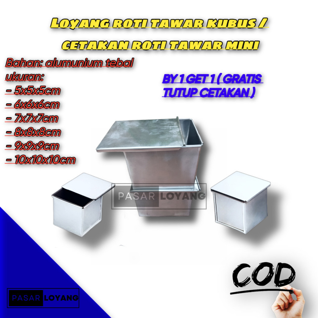 Cube white bread pan / mini white bread mold 5x5 6x6 7x7 8x8 9x9 10x10 ...