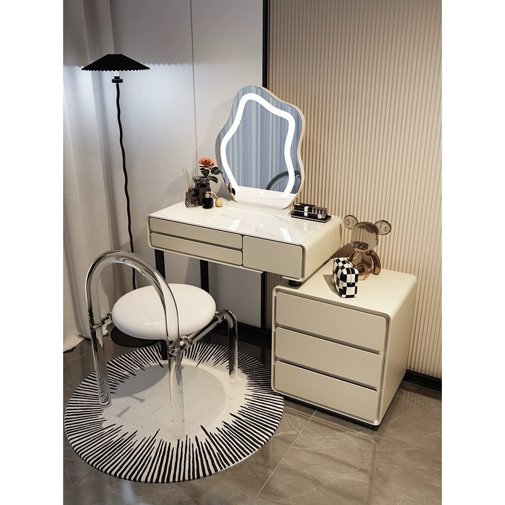 Solid wood rock board bedroom dressing table French style cream modern ...