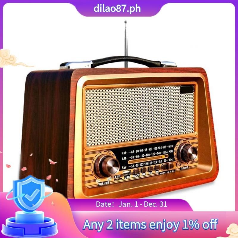 Retro Portable Radio Wireless Bluetooth Speaker Stereo AM/FM Radio ...