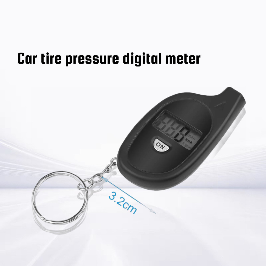 Mini Keychain Car Air Pressure Tester Meter Digital Lcd Display Tire ...