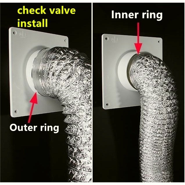 ♞Check Valve Exhaust Fan Round Pipe Backdraft Damper Air Duct ...